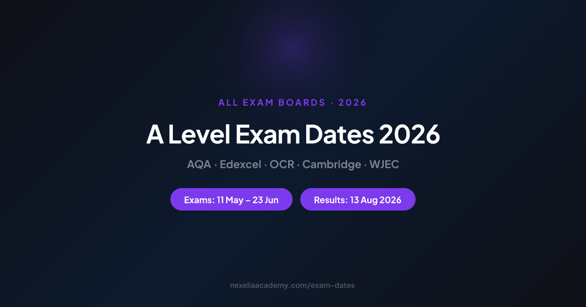 OCR A Level Exam Dates 2026 — Full Subject Timetable | Nexelia